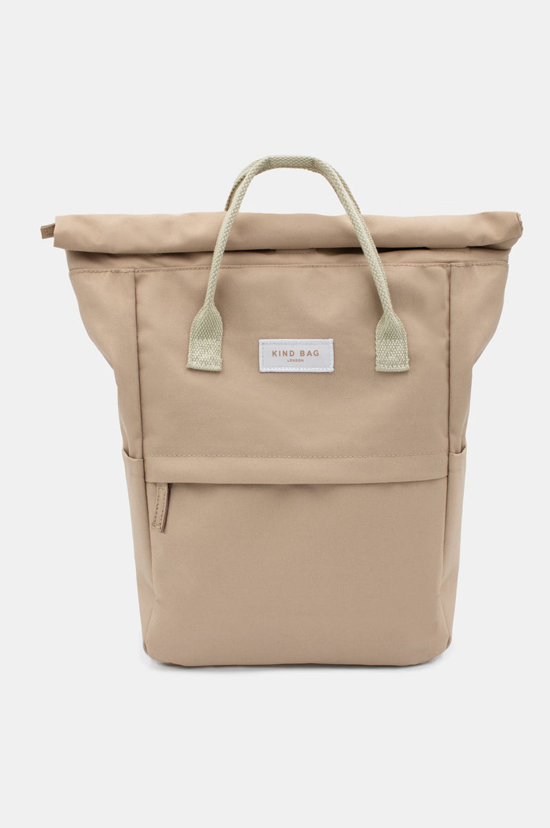 100% Recycled Sustainable Backpacks | Beige | Kind Bag London