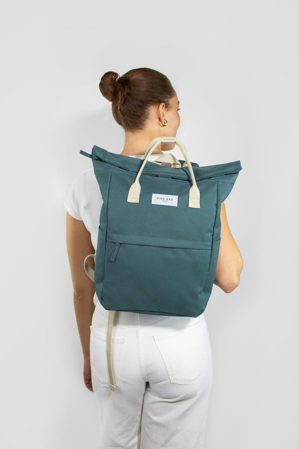 100% Recycled Sustainable Backpacks | Moss Green | Kind Bag London