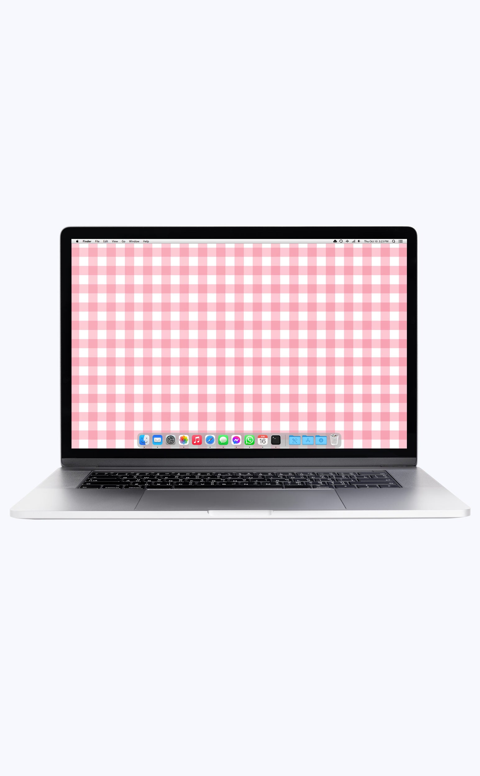 Gingham Bubblegum Pink | Digital Laptop Wallpaper – Kind Bag