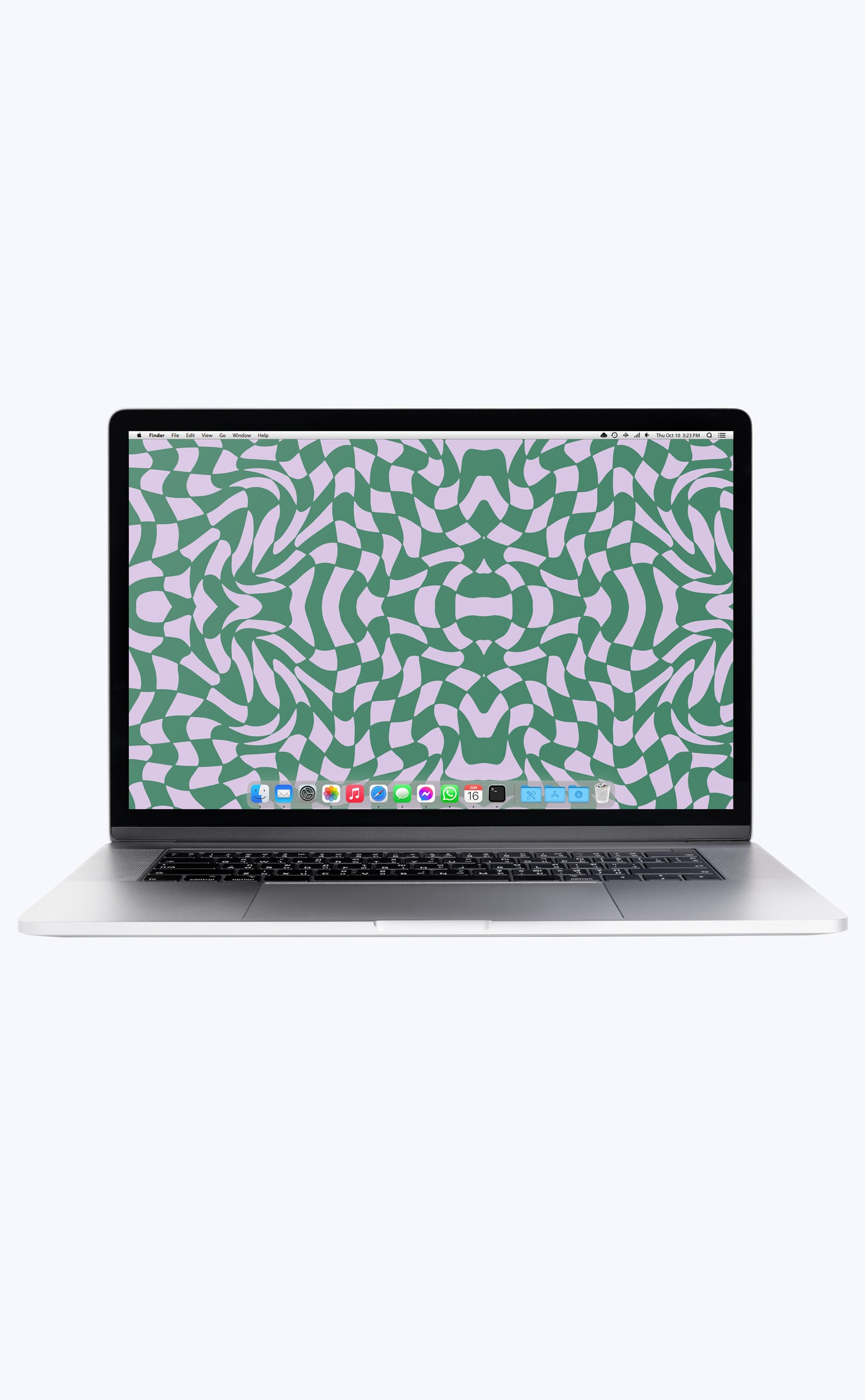 Green Wavy Check | Digital Laptop Wallpaper – Kind Bag