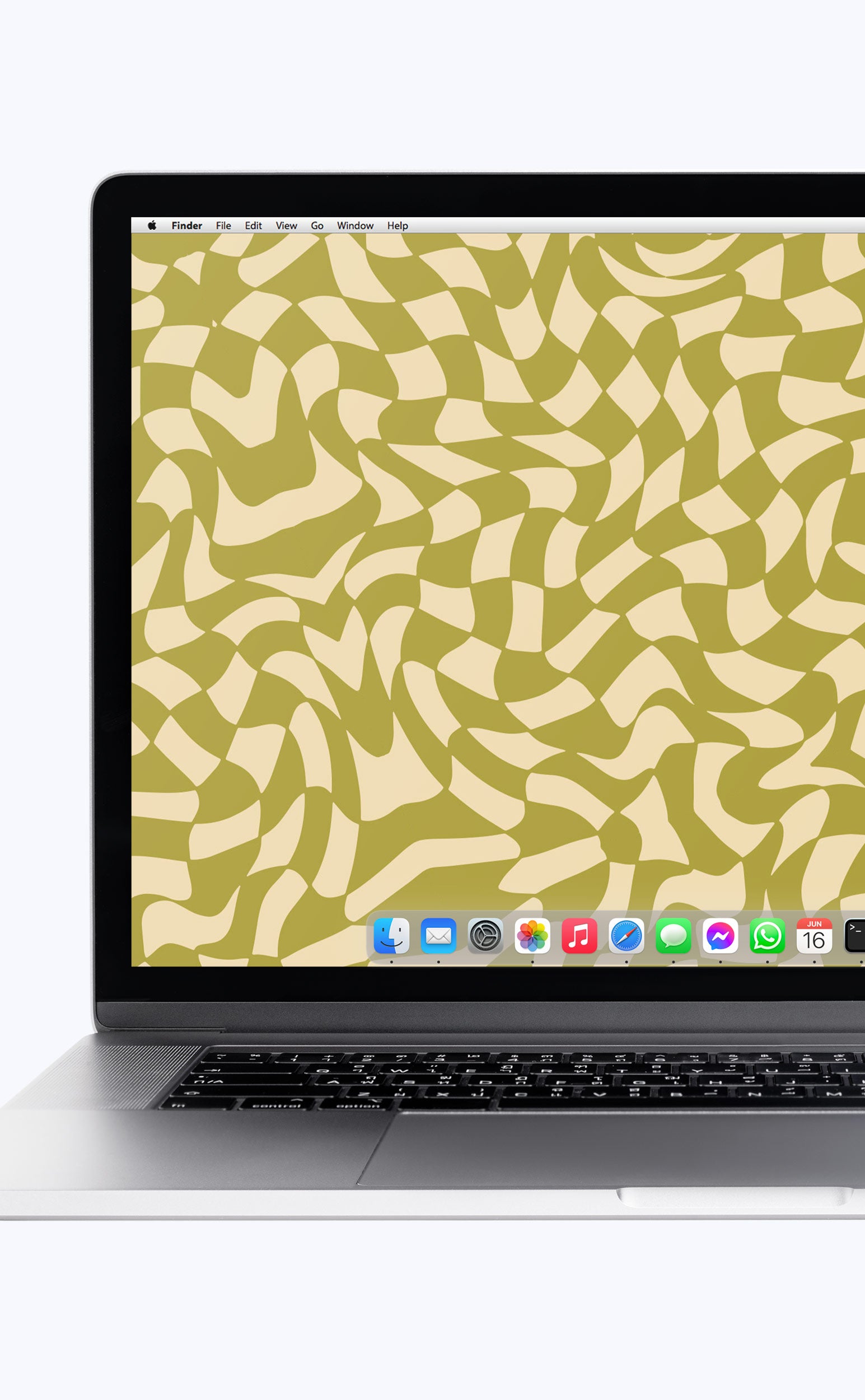 Yellow Wavy Check | Digital Laptop Wallpaper – Kind Bag