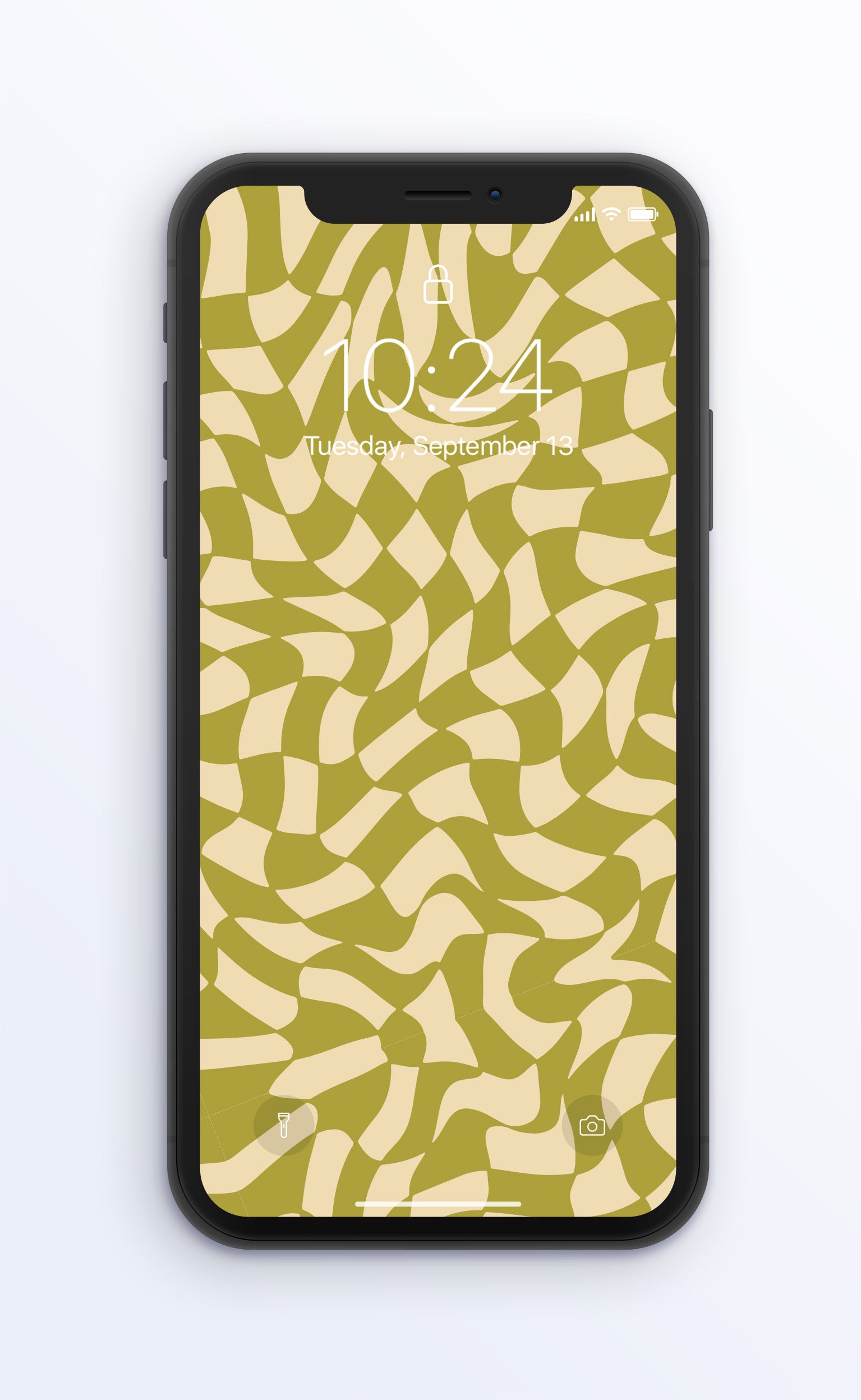 Yellow Wavy Check | Digital Phone Wallpaper – Kind Bag