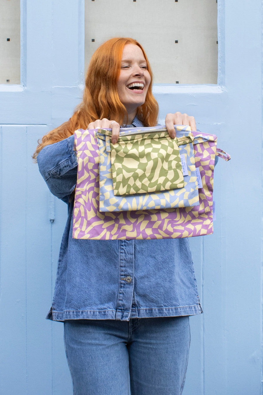 Pouches | Wavy Check | Set of 3 – Kind Bag