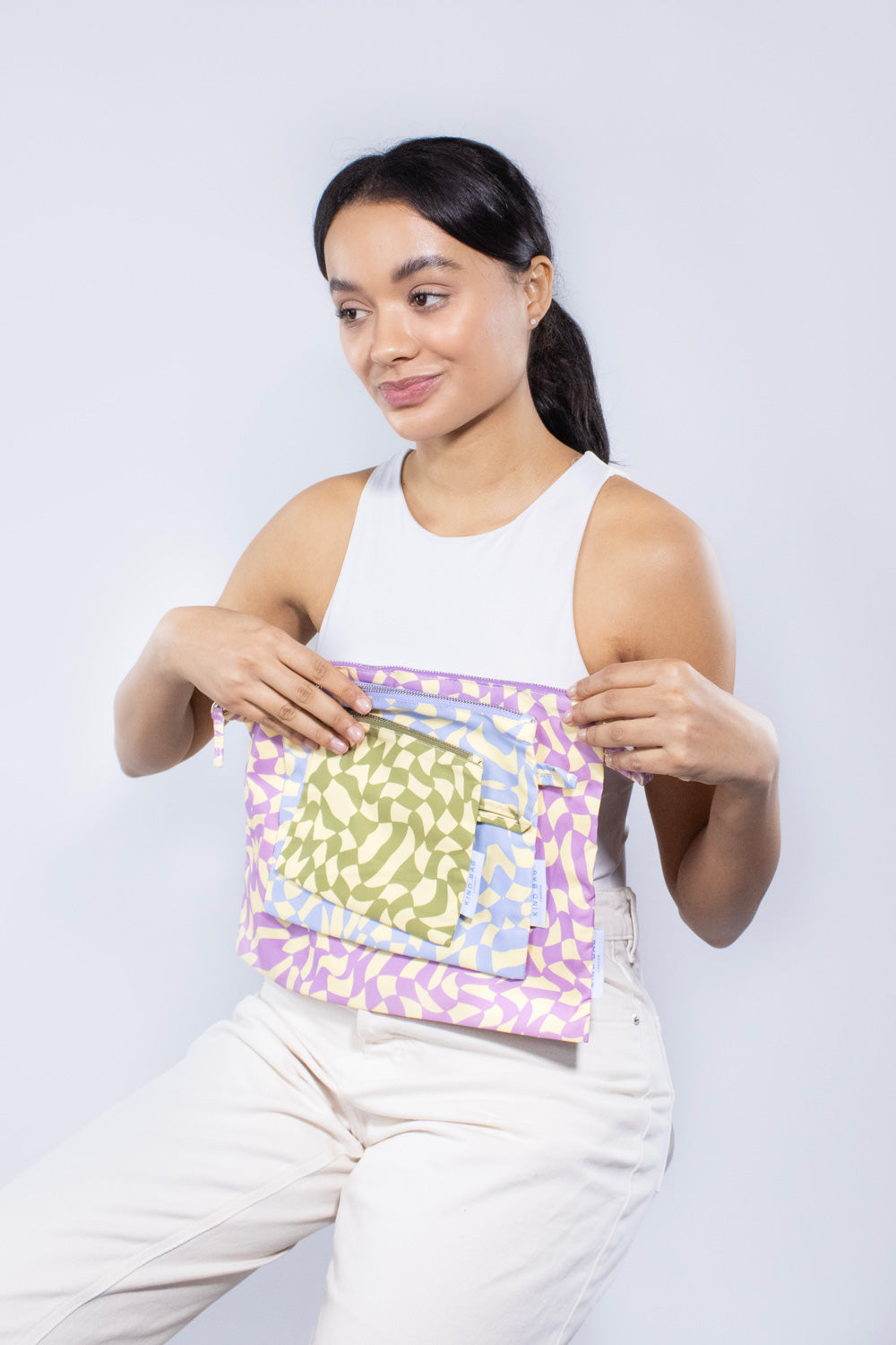 Pouches | Wavy Check | Set of 3 – Kind Bag