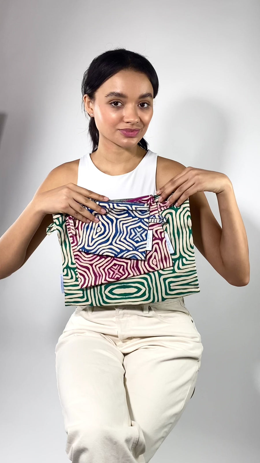 Pouches | Wavy Check | Set of 3 – Kind Bag